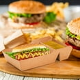 50 Pcs Food Serving Tray with Dip Pocket Paper Boats Fast Food Holder ...
