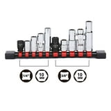 CASOMAN 10Pcs Impact Socket & Flex Socket Set, 1/4" & 3/8" Dr., 6-Point ...