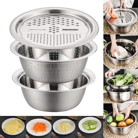 3 in 1 Multifunctional Stainless Steel Basin with Grater,Drain Basin ...
