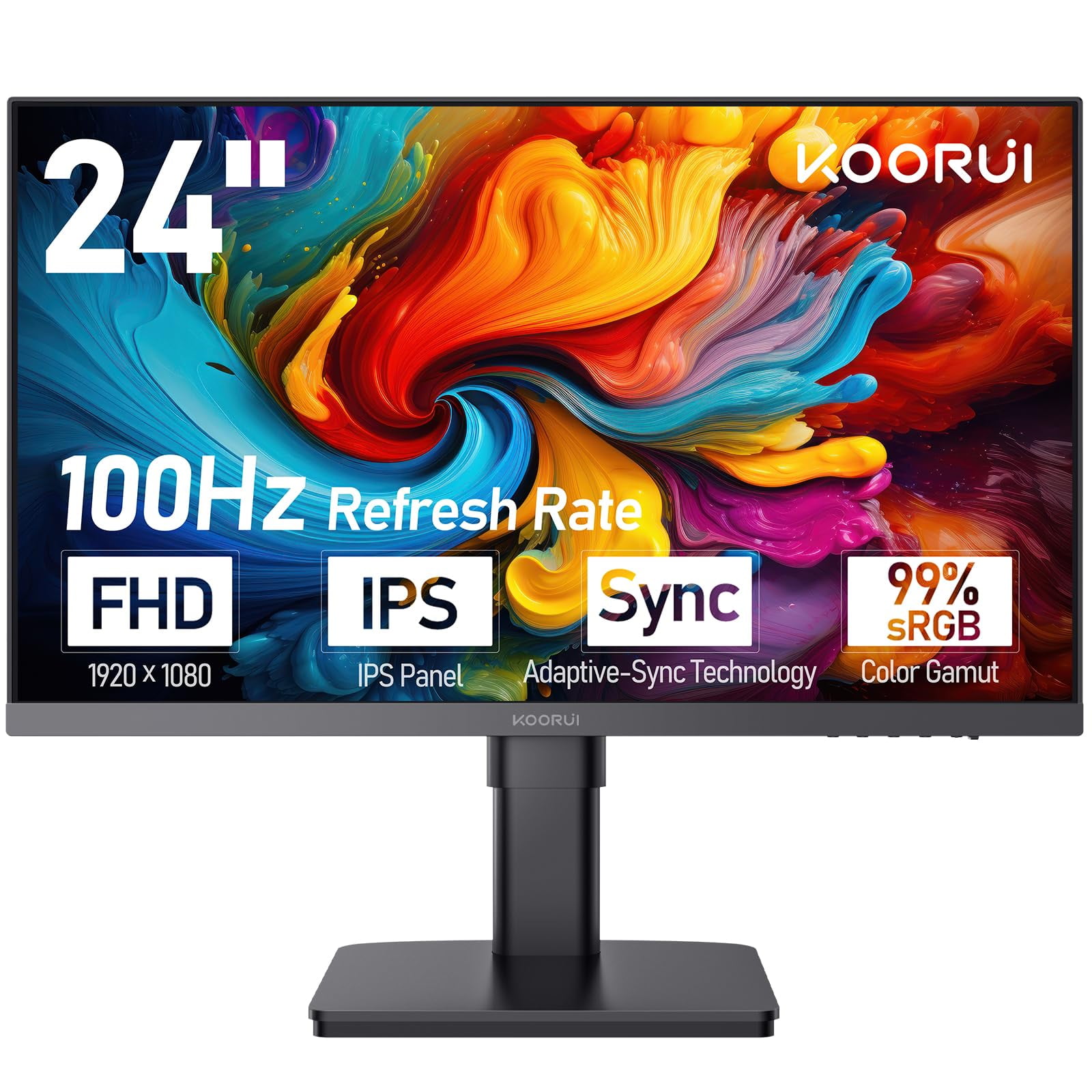 KOORUI 24N6 24 inch Computer Monitor, Full HD 1920 x 1080, Frameless ...