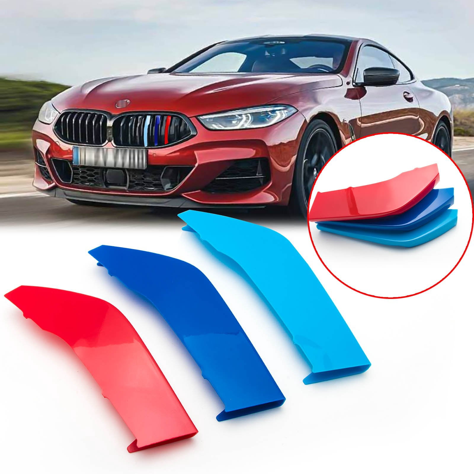 Xotic Tech Set JDM M-Colored Front Grille Insert Trim Strip Cover for ...