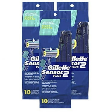 Gillette Sensor2 Plus Disposable Men's Razors, 10 Count - Shaving Throw ...