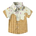 Ceisia Kids' Melting Ice Cream Waffle Print Short Sleeve Button-Down ...