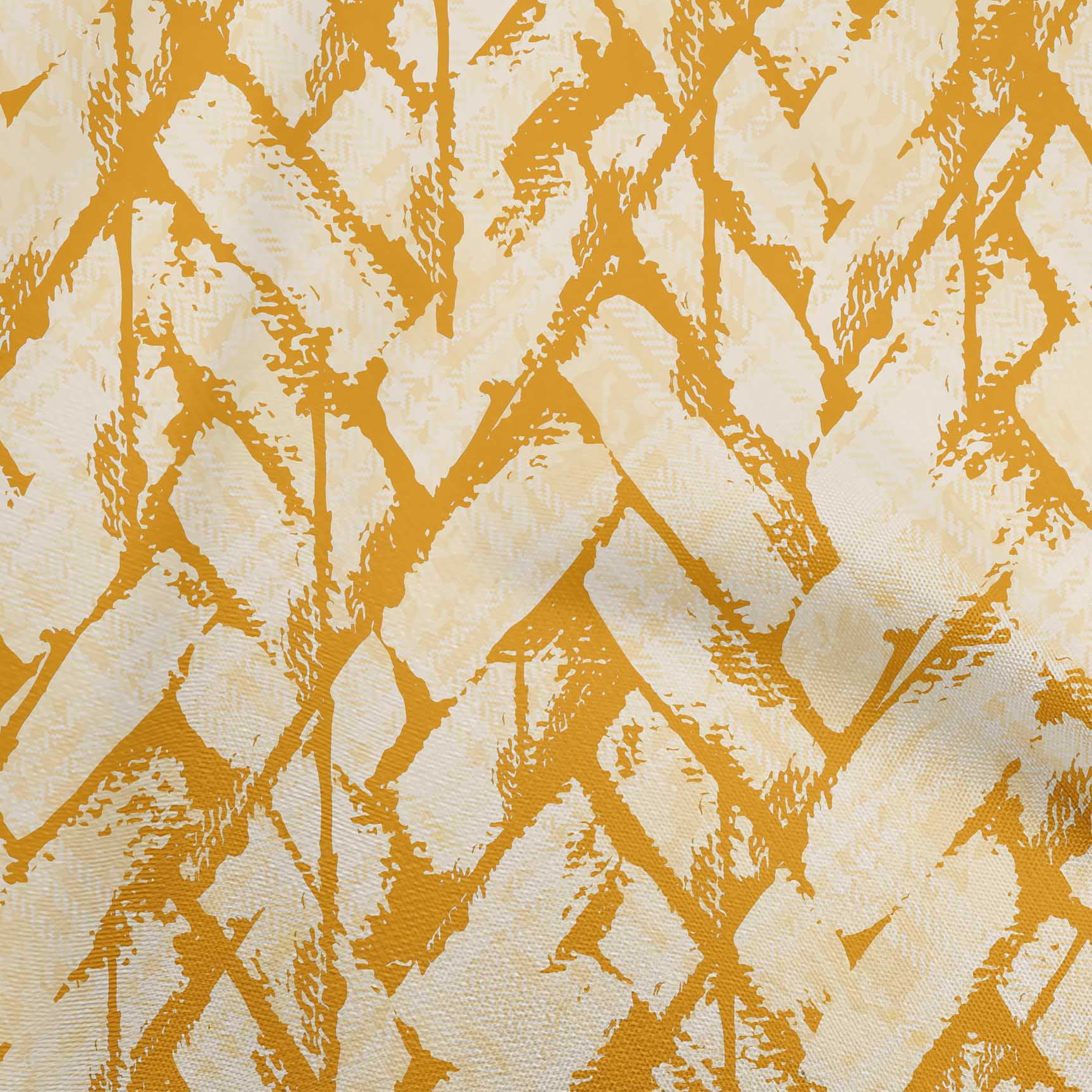 oneOone Cotton Poplin Mustard Yellow Fabric Brush Stroke Dress Material ...