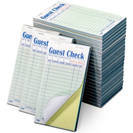 FMP Brands Double Part Guest Check Pads for Restaurants, Server Note ...