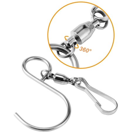 Swivel Hook Clips, 8 Pack Rotating Stainless Steel S-Hooks Swivel Hooks ...
