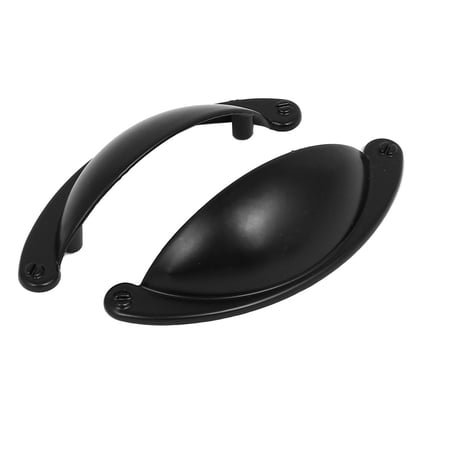Cabinet Door Retro Style Shell Shaped Pull Handles Black 102x30x23mm ...