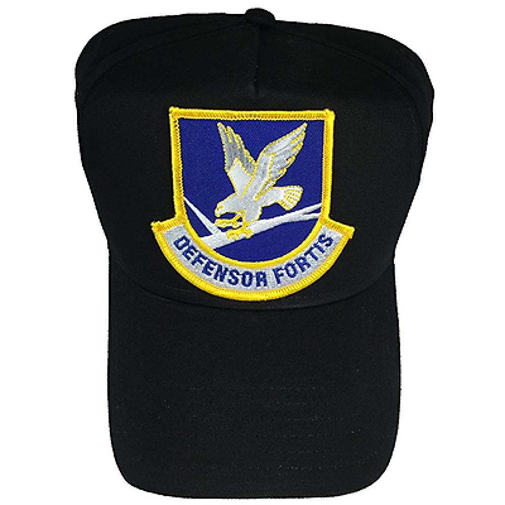 USAF DEFENSOR FORTIS Shield Patch HAT - BLACK - Veteran Owned Business ...