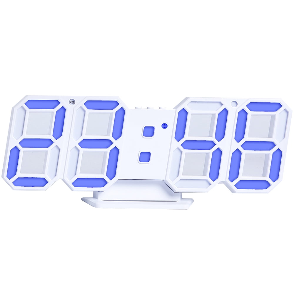 3D Digital Alarm Clock,Wall LED Number Time Clock with 3 Auto Adjust ...