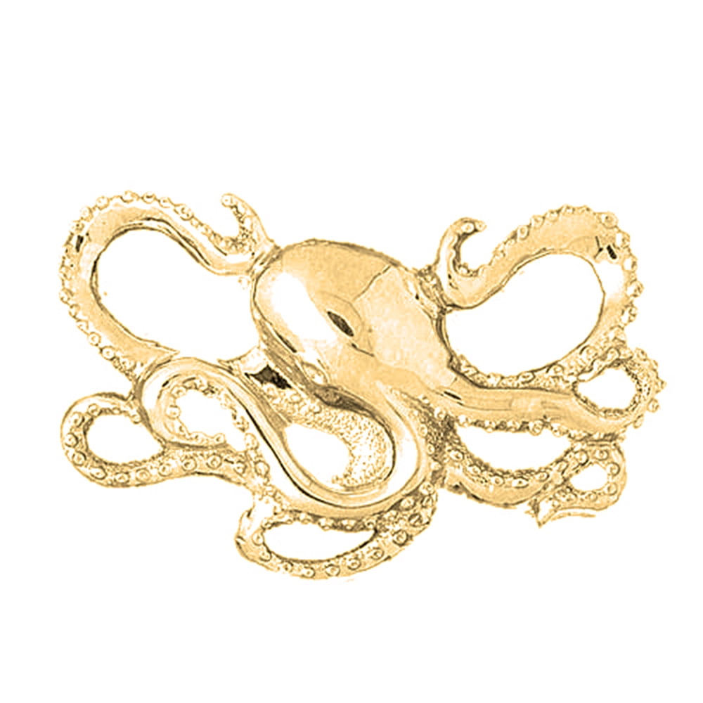 10K Yellow Gold Octopus Pendant - 34 mm - Walmart.com - Walmart.com