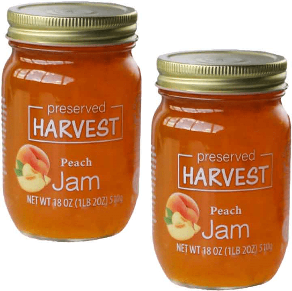 Preserved Harvest Old Fashioned Peach Jam, 18 oz. Jars, 2-Pack ...