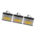 GJX 3 Pack Lipo Battery Safe Bag, Fireproof Explosion Proof Storage ...