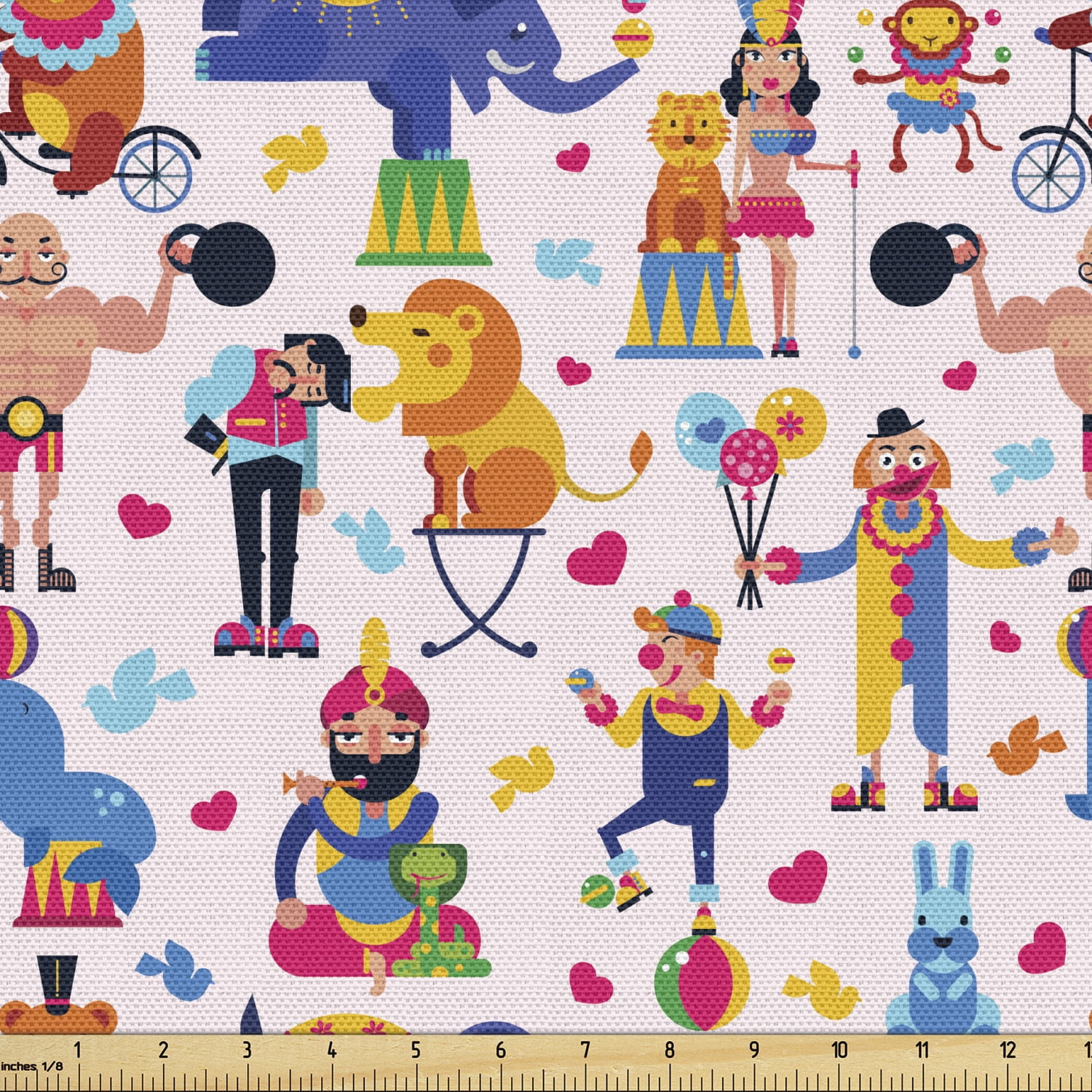 Childrens Vintage Circus Print Fabric Circus Theme Nursery Print Sewing ...