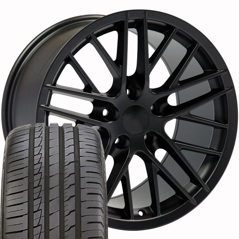 18 inch Satin Black 5402 Wheels & 245/40ZR18 Tires Fit C4 Corvette C6 ...