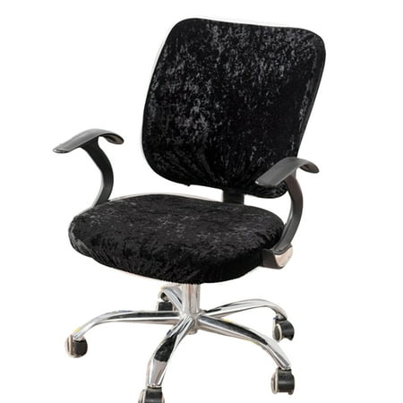 homeholiday 2 Pieces Silver Fox Velvet Split-type Desk Chair Cover Wear ...