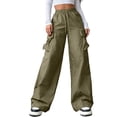 Brqkzdu Womens Parachute Pants Elastic Waist Drawstring Cargo Pant ...