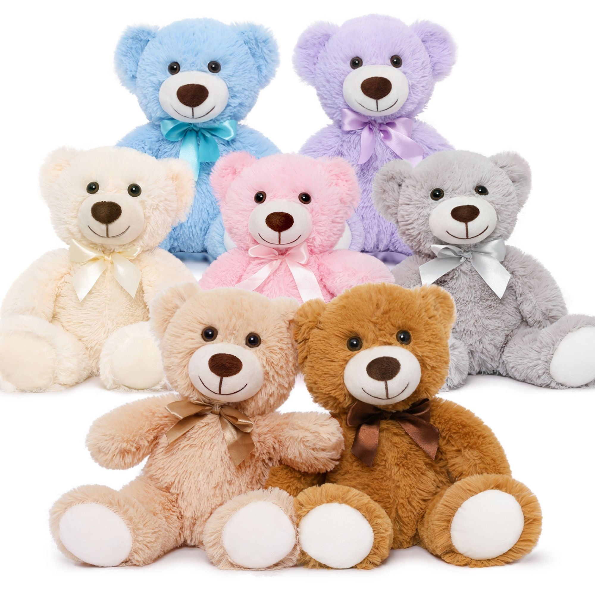 MaoGoLan 14" 7 Packs Teddy Bear 7 Colors Cute Bulk Stuffed Animals ...