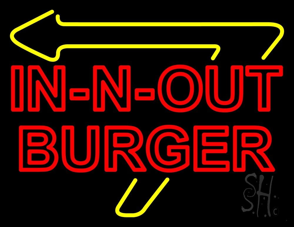 Double Stroke In N Out Burger With Arrow LED Neon Sign 24 x 31 - inches ...