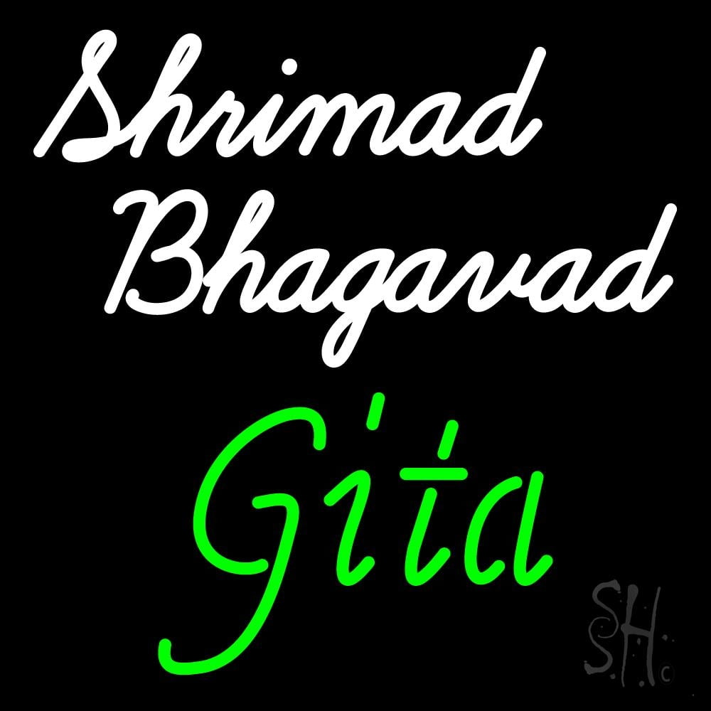 Shrimad Bhagavad Gita LED Neon Sign 24" Tall x 24" Wide - inches Black ...