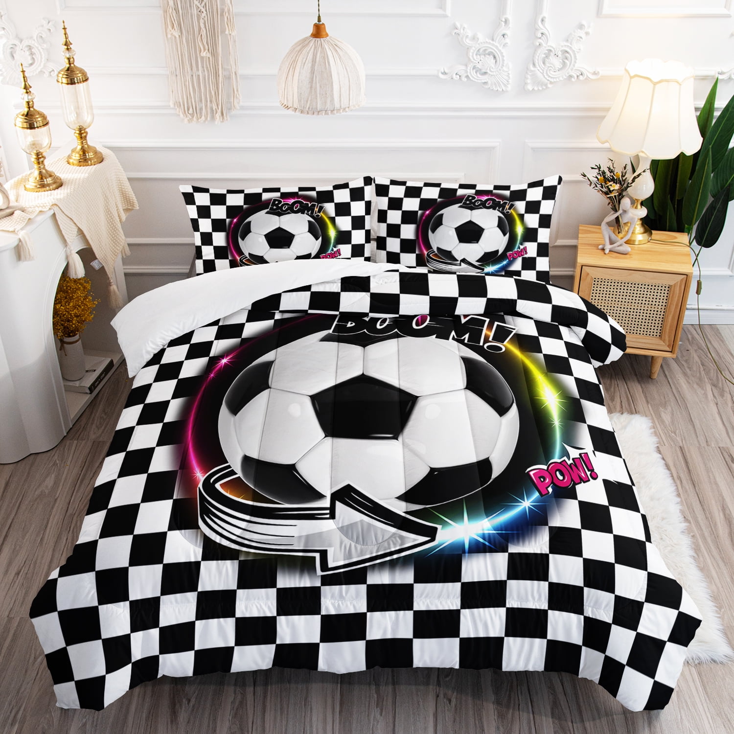 Hosima 3-Piece 3D Digital Comforter With Ball And Animal Patterns ...