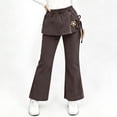 CHEEREAM Girls Y2K Bow Flared Pants with Skirt Cute Flower Elastic ...