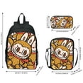 KFIWSZC Labubu Rabbit 3 Piece Backpack Set With Printed Design ...