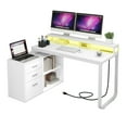 Free Shipping! Dextrus 55 inch L Computer Shaped Desk with Power ...