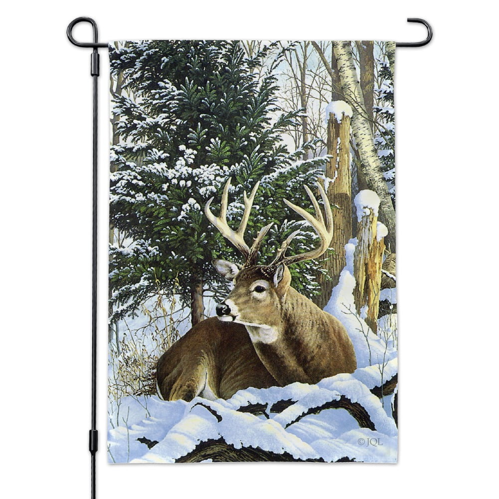 Deer in the Snow Garden Yard Flag - Walmart.com
