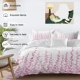 Abstract Pink Leaves Branch California King Size Bed Set,Watercolor ...