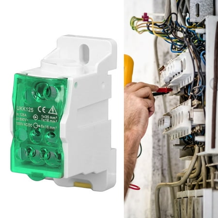 DIN Rail Distribution Box 690V 125A Electric Terminal Block Power Wire ...
