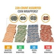 Coin Roll Wraps (220 Pack) - Assorted Flat Papers for Quarters, Nickels ...