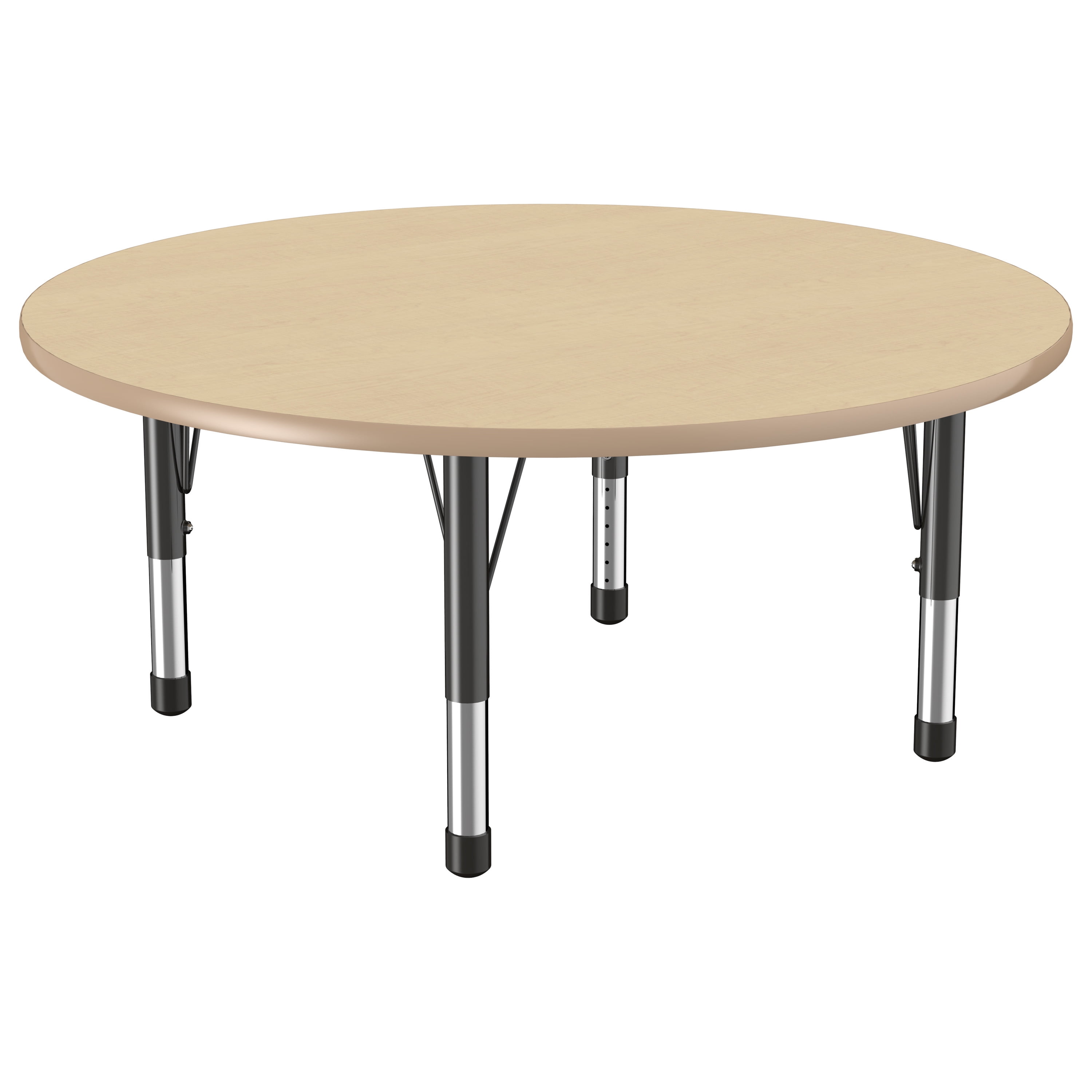 ECR4Kids 48in Round Everyday T-Mold Adjustable Activity Table Maple ...