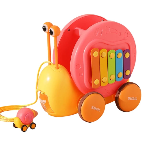 Pull Along Snail Walking Toy Handmade Early Educational Rolling Animal ...