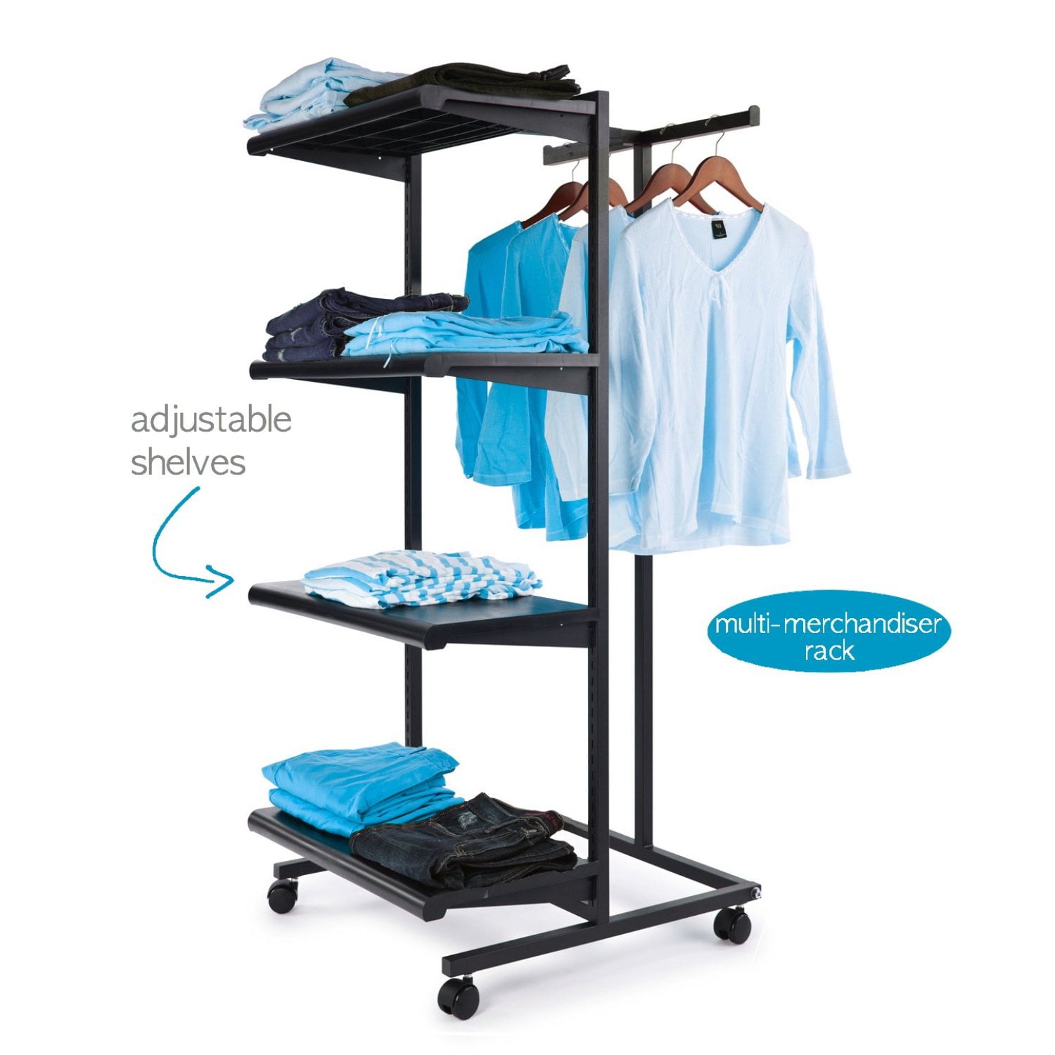 Codllyne Black Multi Merchandiser Garment Rack - Includes () Adjustable ...
