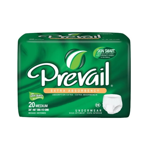 Prevail Extra Underwear, Small And Medium Fits 34 To 46 Inches - 20 Ea ...