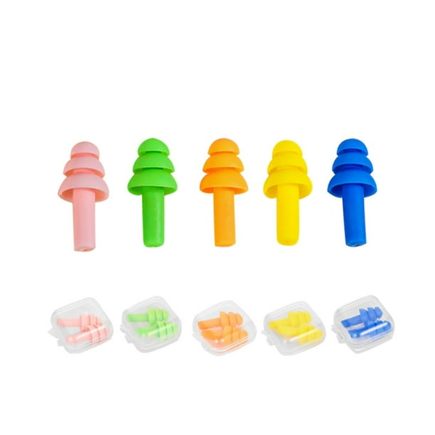 ShenMo 5 Pairs Swimmer Ear Plugs, Reusable Silicone Waterproof Plugs ...