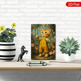 8x12 Inch Metal Wall Art, Whimsical Orange Kitten in Enchanted Forest ...