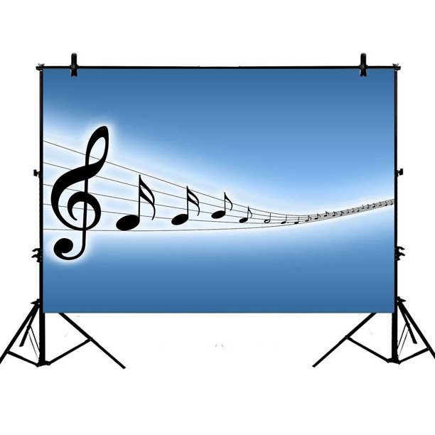 GCKG 7x5ft Lovely Melody Music Notes Polyester Photography Backdrop ...