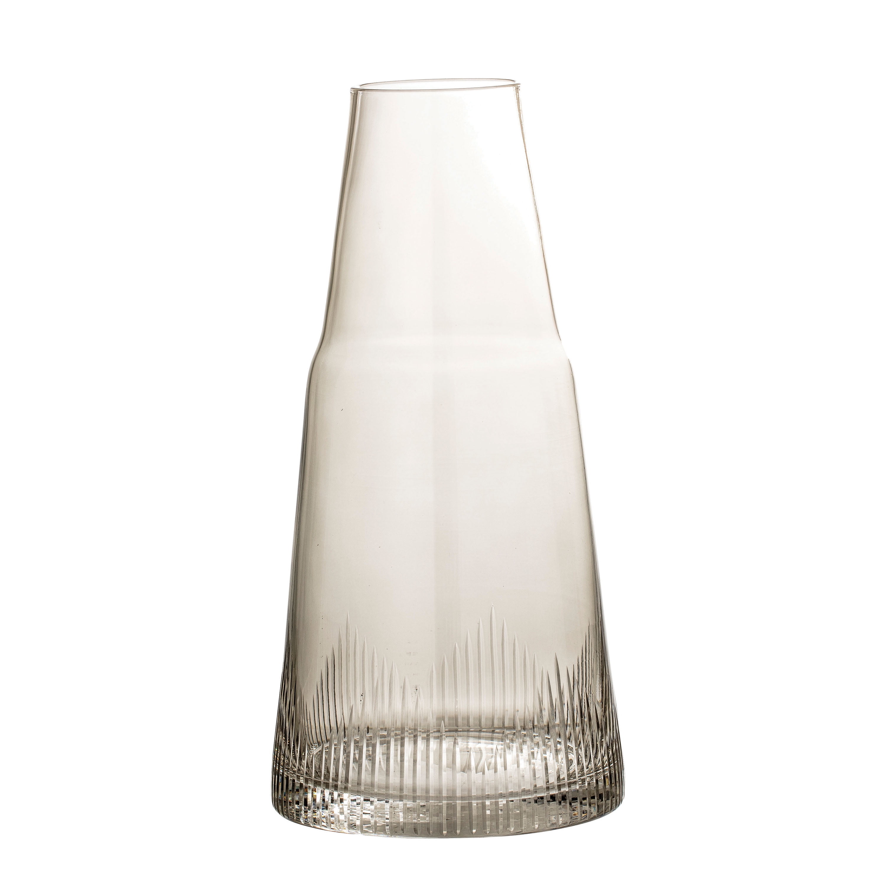 Woven Paths Transparent Brown Glass Decanter with Fluted Bottom ...
