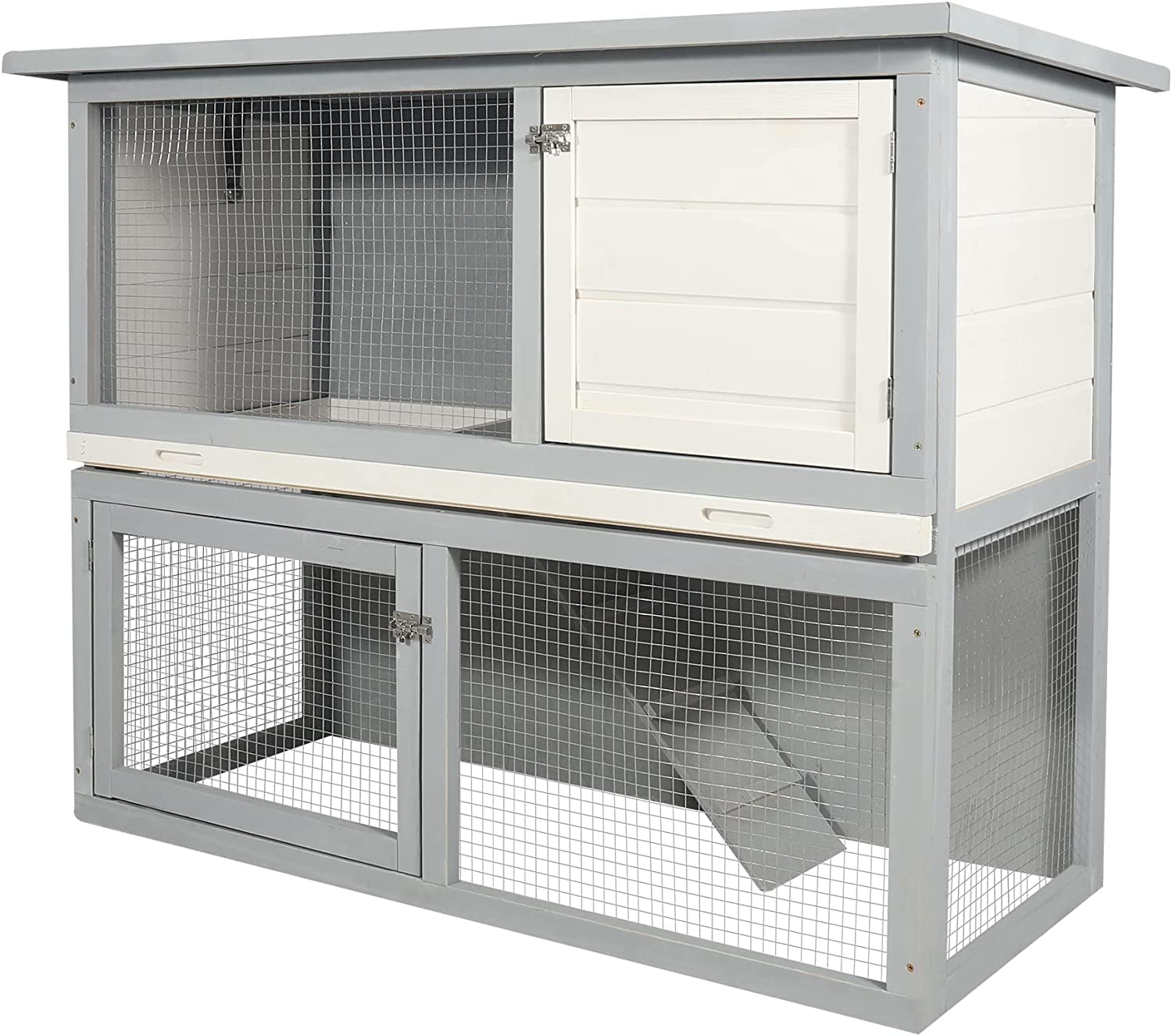 Lineslife Large Rabbit Hutch Without Wire Bottom for Outdoor, 48 ...