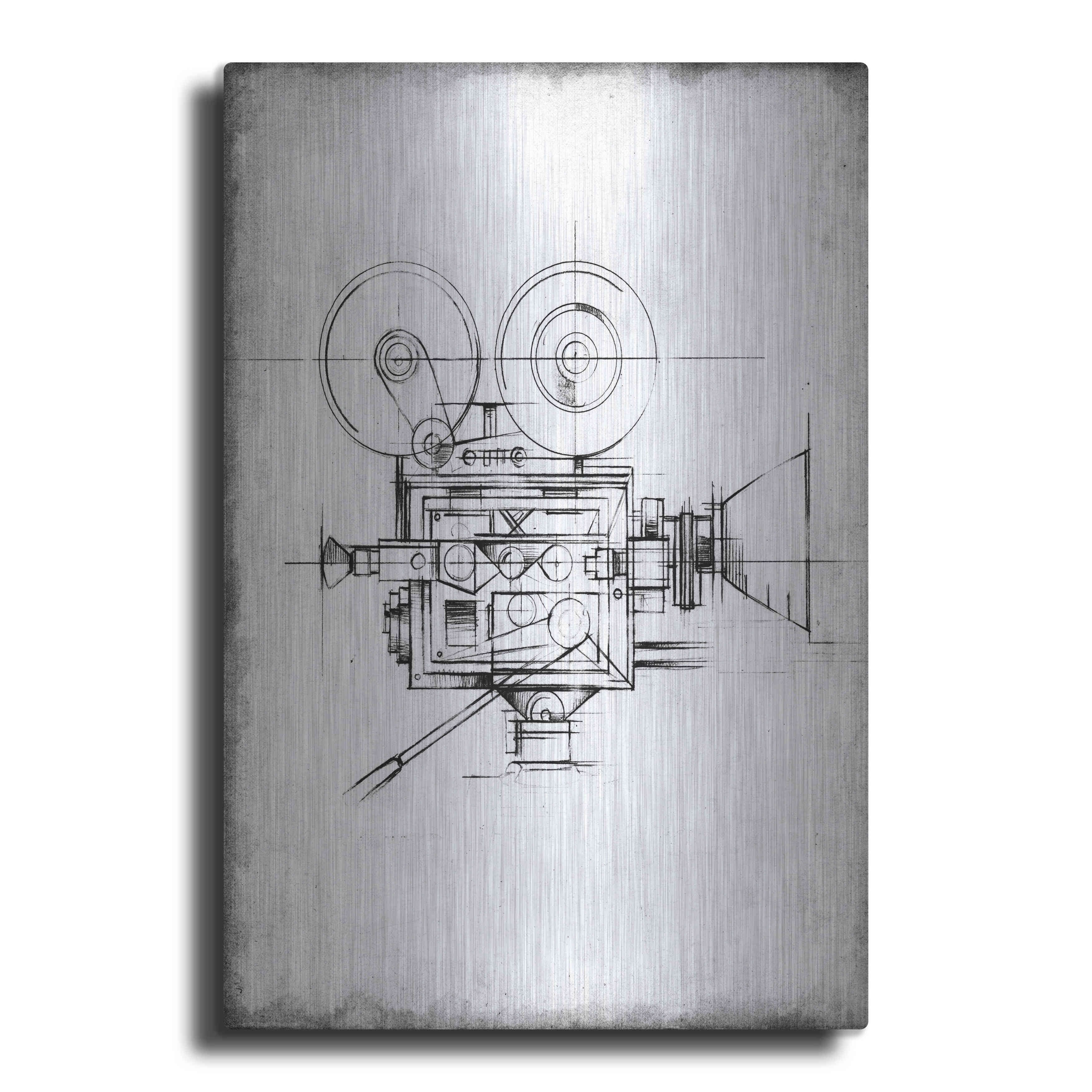 Luxe Metal Art 'Inverted Camera Blueprints II' by Ethan Harper, Metal ...