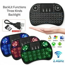 Mini 3 color Backlit Keyboard 2.4GHz Wireless Keyboard for PI, TV Box ...