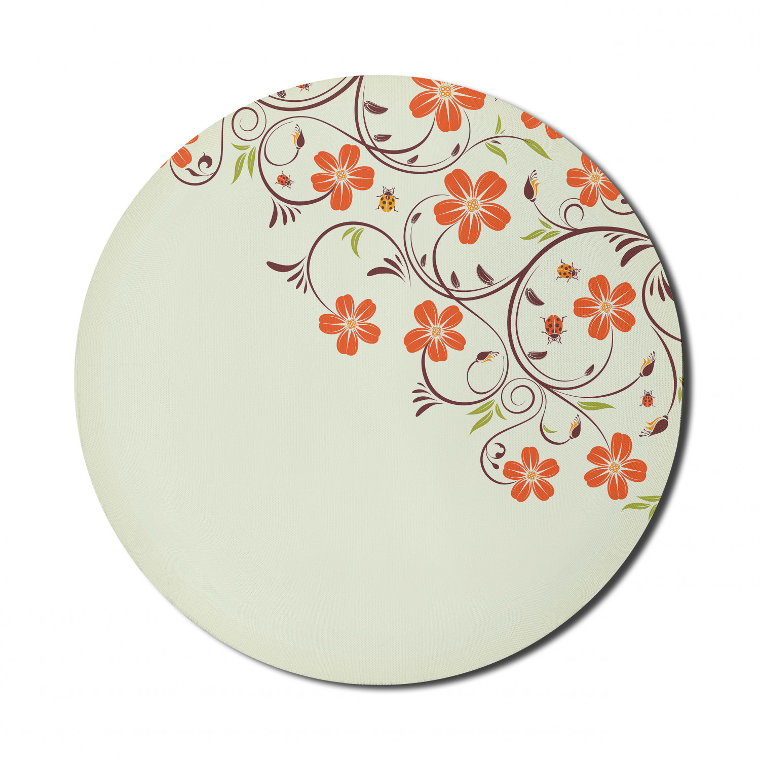 Ladybugs Mouse Pad for Computers, Flower Frame Tiny Little Bug and ...