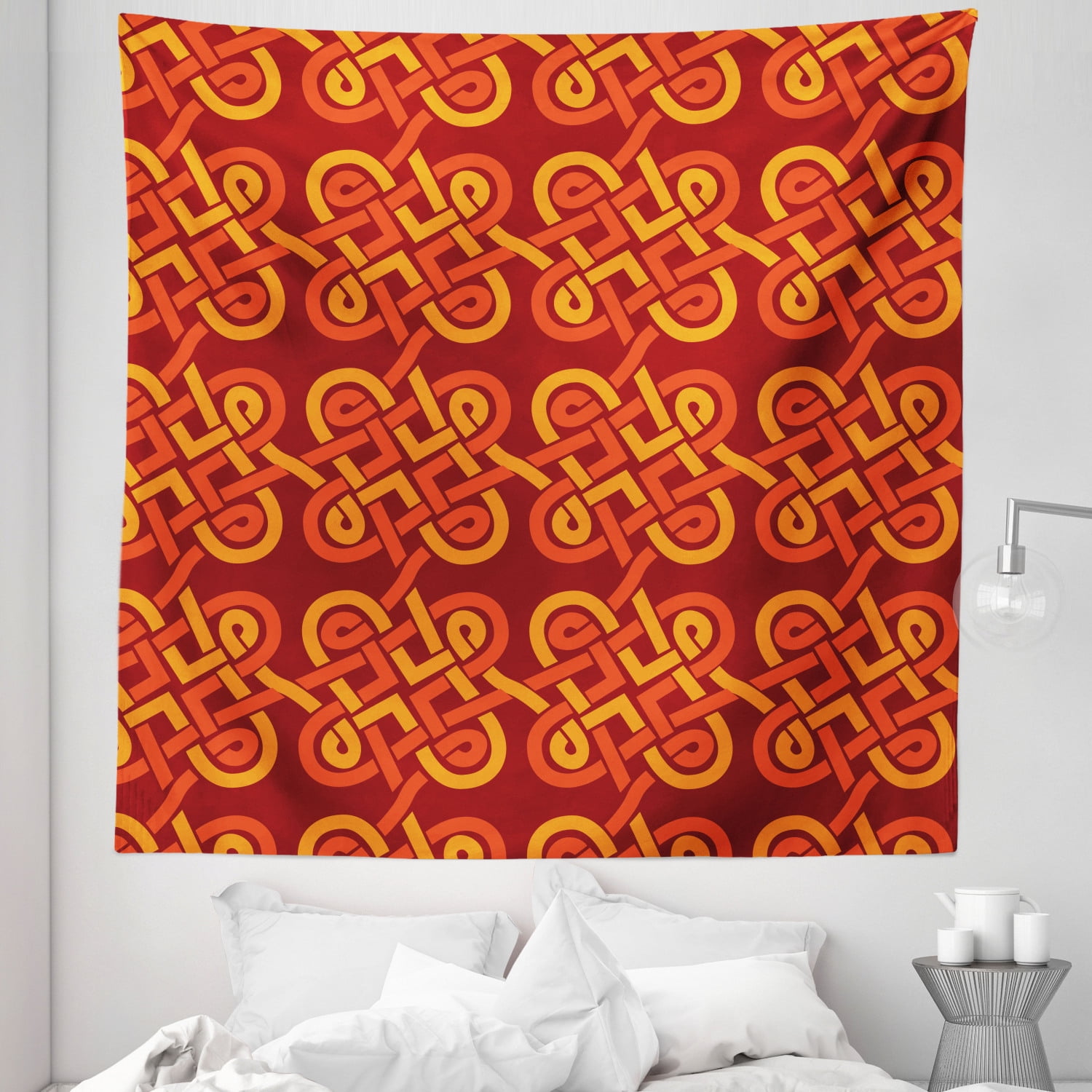 Irish Tapestry, Multicolored Interlaced Vintage Celtic Conjoined Knot ...