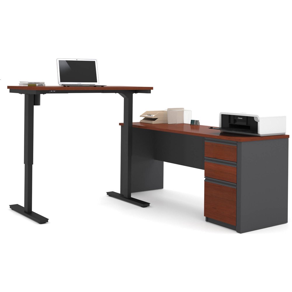 Bestar L-Shaped Sit-Stand Desk, Multiple Colors - Walmart.com - Walmart.com