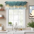 Abstract Teal Light Blue Color Block Valances for Windows,Kitchen ...