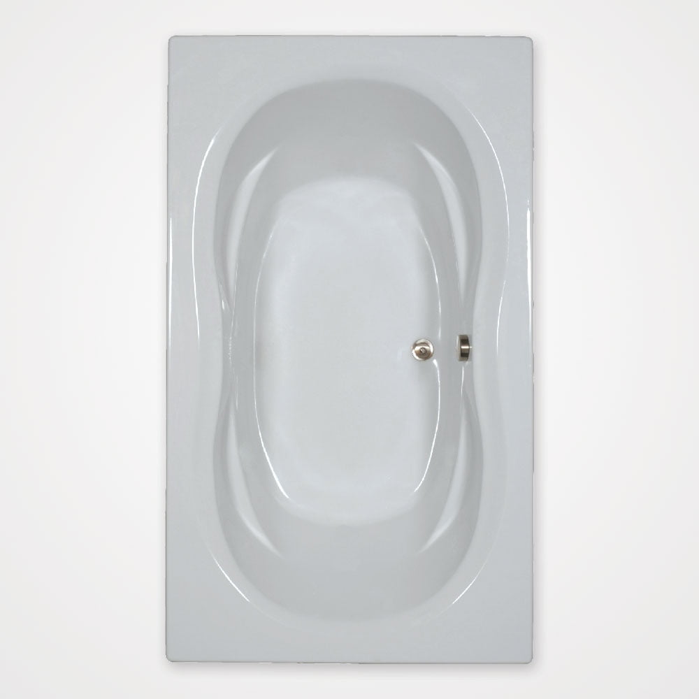 WaterTech Acrylic 72 in. x 42 in. Center Drain Drop-In Soaking Tub ...