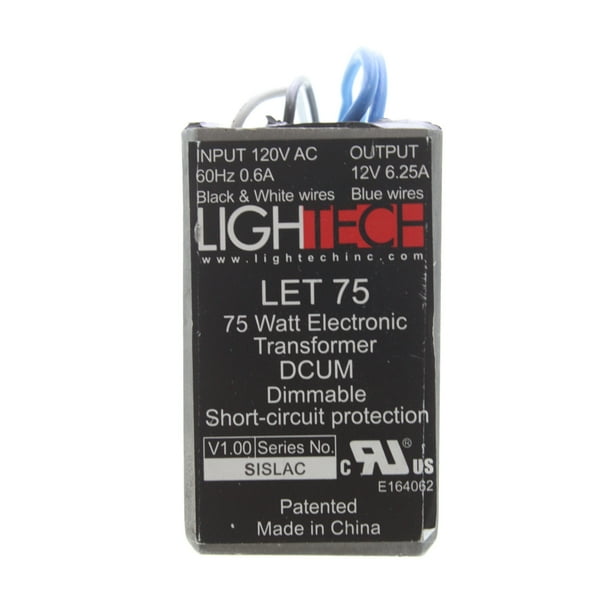 Lightech LET-75 12V AC Class 2 Electronic Remote Transformer - Walmart ...