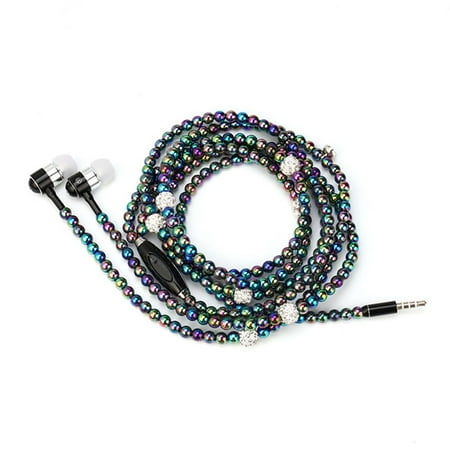 VONKY Pearl Necklace Earphones 3.5mm In Ear Stereo Headphone Bead ...