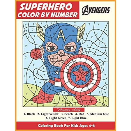 Superhero Color By Number: Coloring Book For Kids 4-8 | Walmart Canada